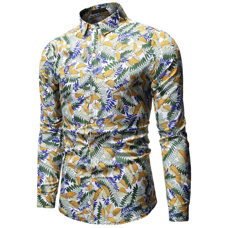 Tropische Bloemenprint mannen Hawaiian Shirt Herfs... – Grandado