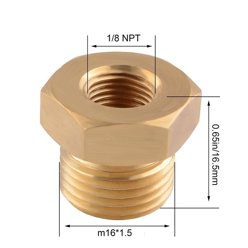 1/8 NPT Transition Joint X Matric Thread-Bras 1pcs... – Grandado