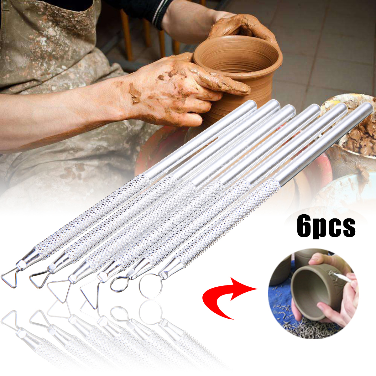 6pcs Clay Sculpting Wax Carving Pottery Tools Poly... – Vicedeal