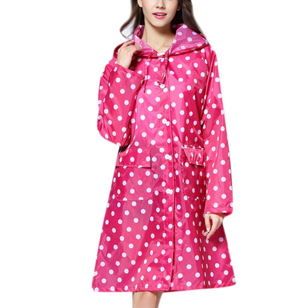 Frauen Dot Regenmantel Welle Regen Jacke Outdoor W... – Vicedeal