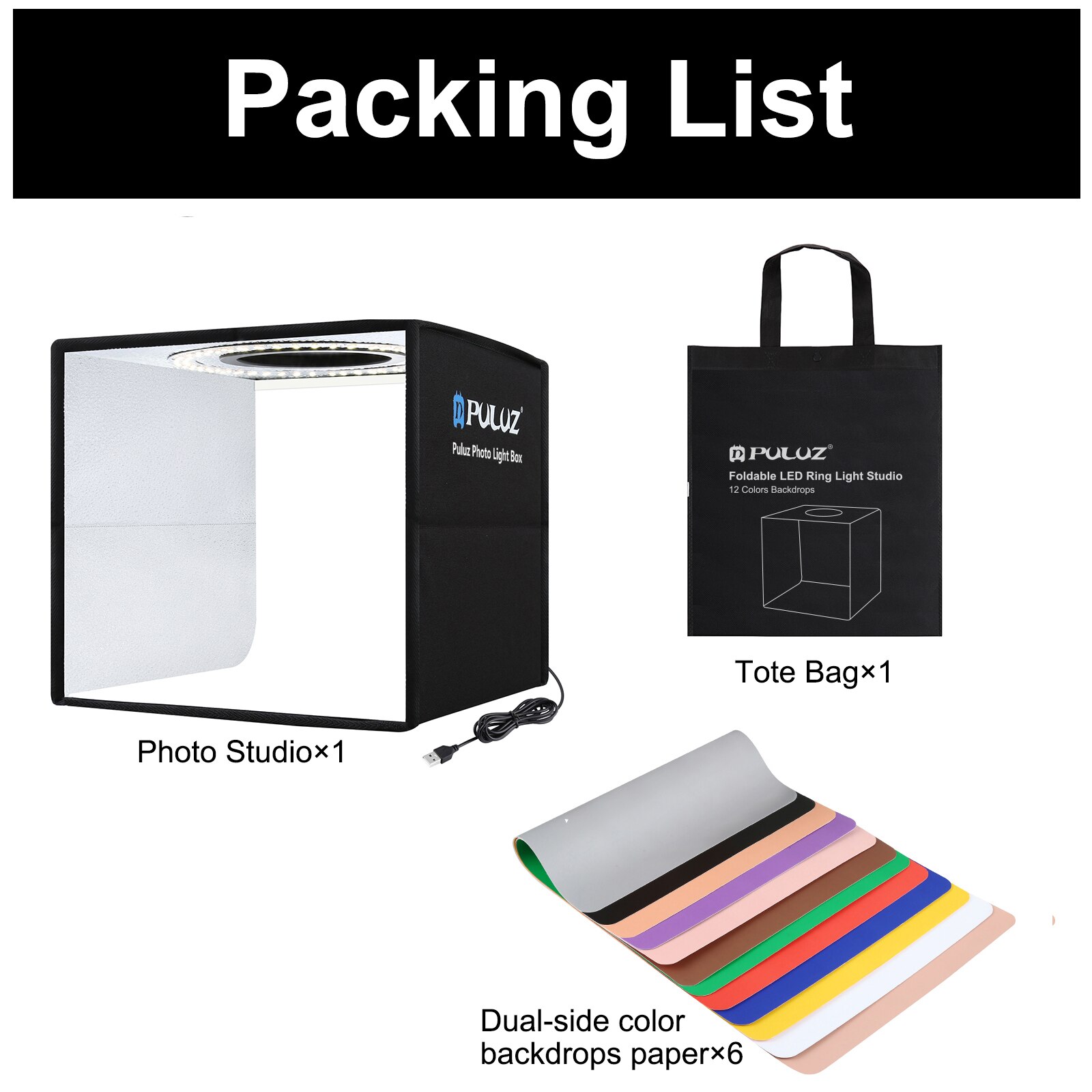 PULUZ 25x25cm Folding Studio Box Shooting Tent Dim... – Grandado