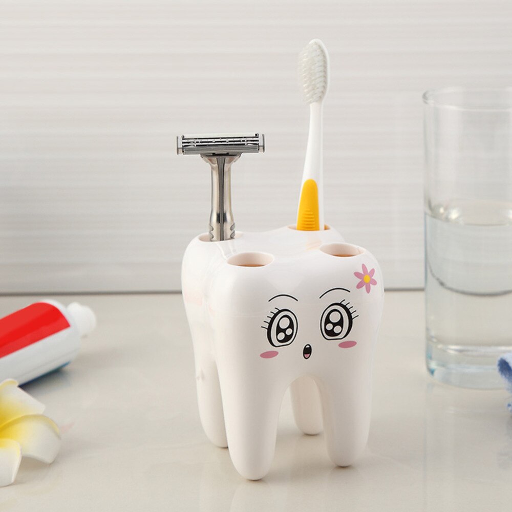 Cartoon Teeth Shape 4 Holes Toothbrush Holder Stan... – Grandado