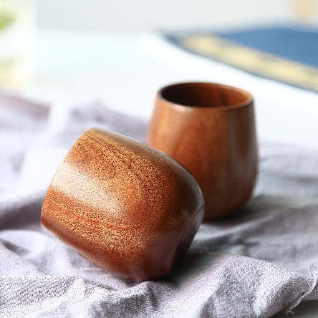 Nordic pot-bellied cup wooden wooden cup cup real ... – Vicedeal