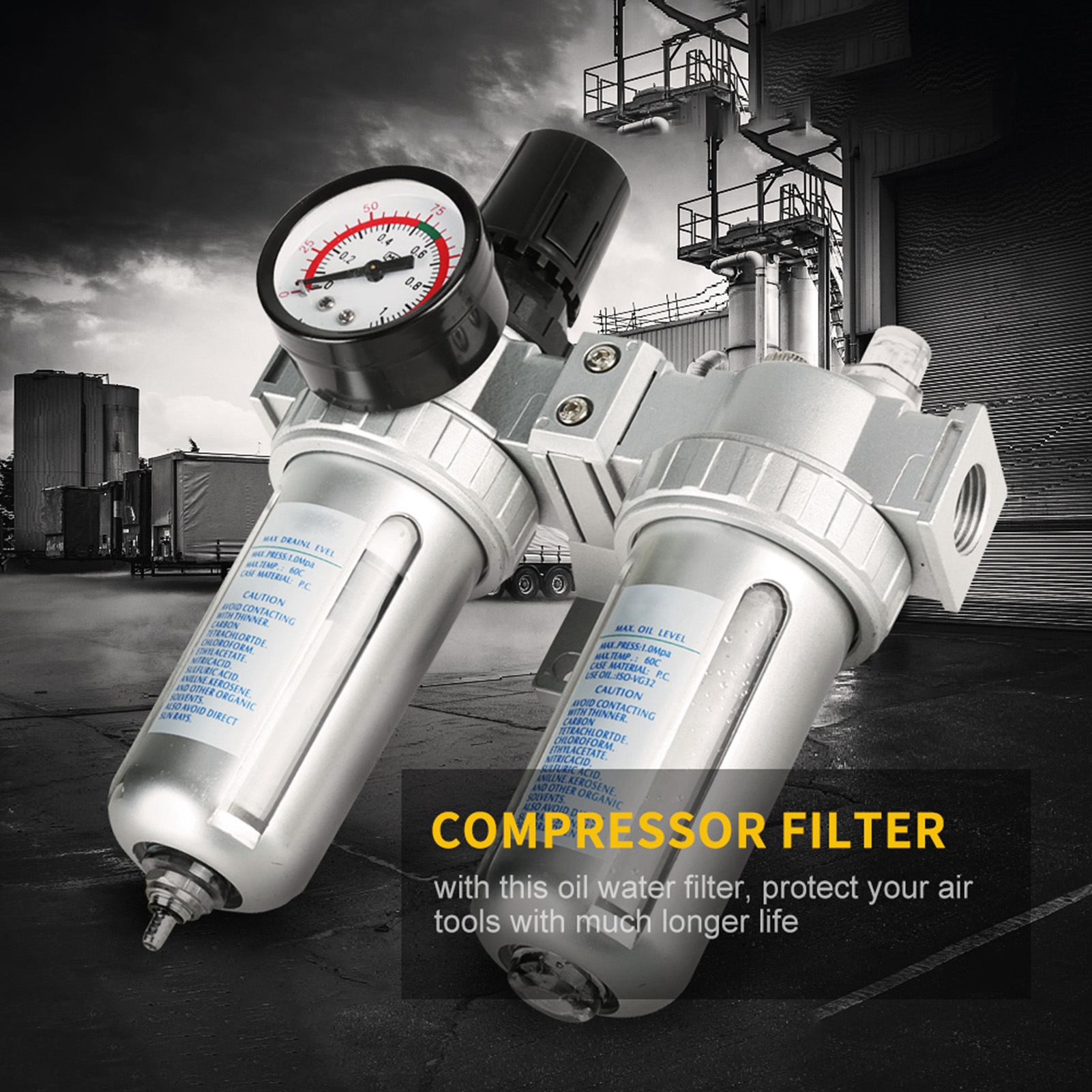 SFC400 Air Compressor Filter, 1/2" Air Pressure Co... – Grandado