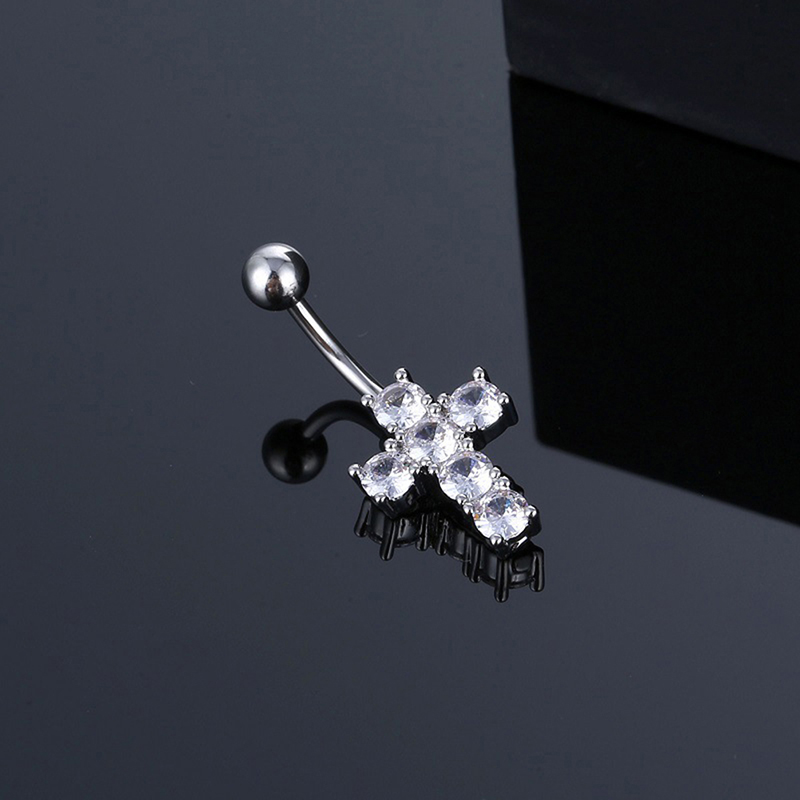 Sweet Crystal Zirkoon Kruis Navel Ring Cross Pierc... – Grandado