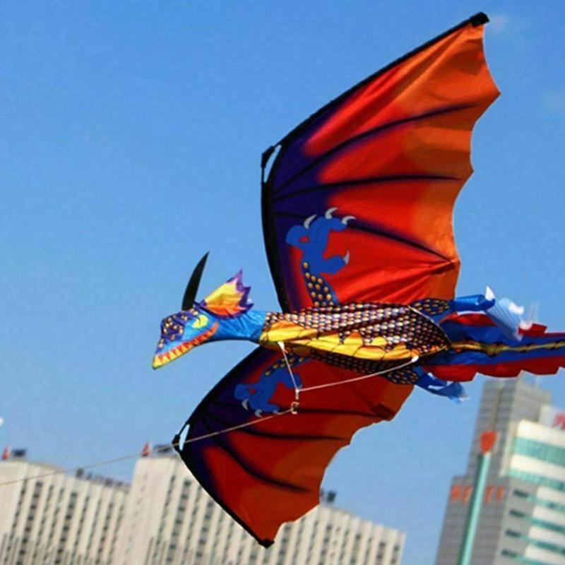 Outdoor colorful 3D dragon flying kite and 100m ta... – Vicedeal
