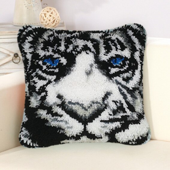 Tiger Lion Latch Hook Pillow Sets Forest Style Cus... – Grandado