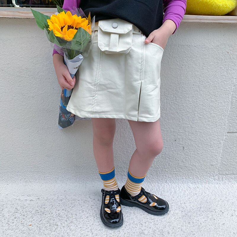 Spring Autumn girls PU skirt baby mini skirt kids ... – Grandado