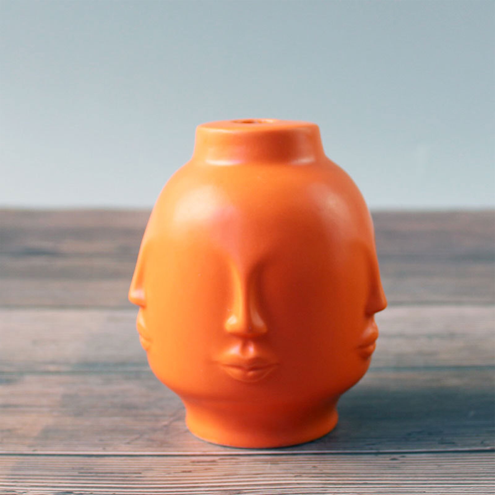 Ceramic Vase Solid Color Human Face Decorative Flo... – Grandado