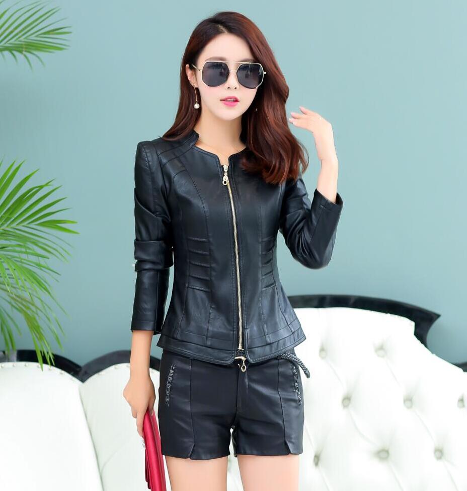2022 Women Spring Leather Jacket Black S-4XL Femal... – Grandado