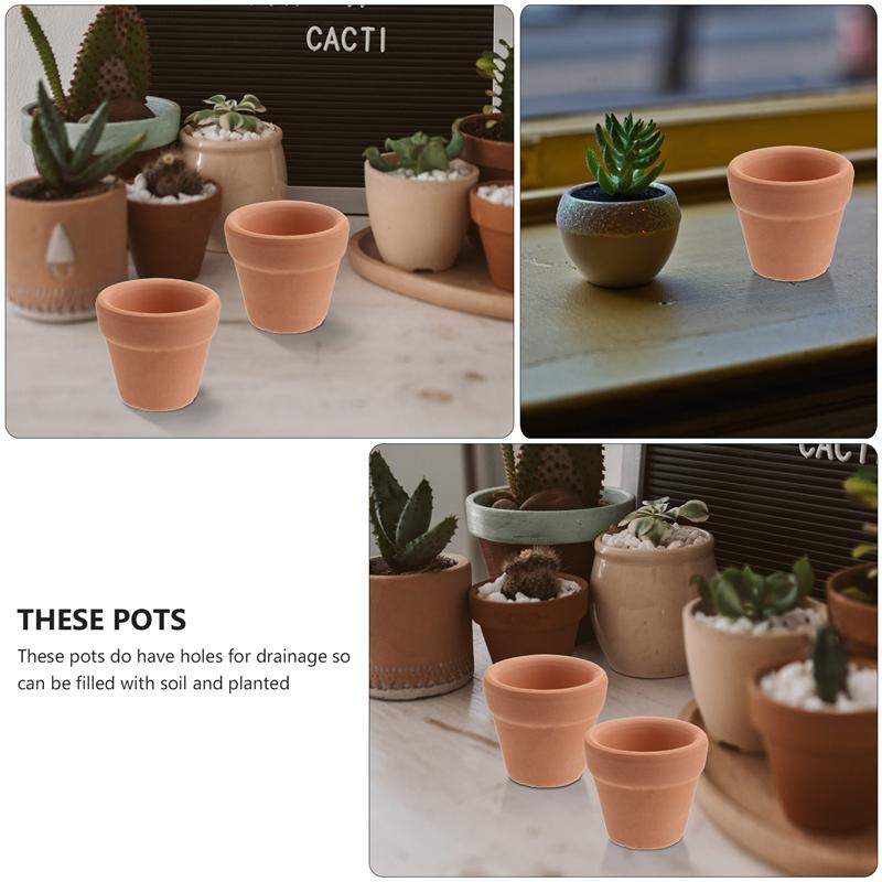 10Pcs 3x3cm Mini Terracotta Pot Clay Ceramic Potte... – Grandado