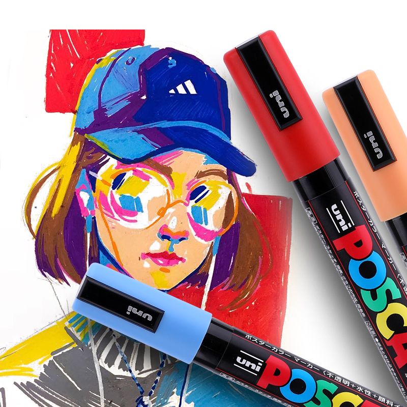 8 Colors Set Mitsubishi Uni Posca PC-1M Paint Mark... – Grandado