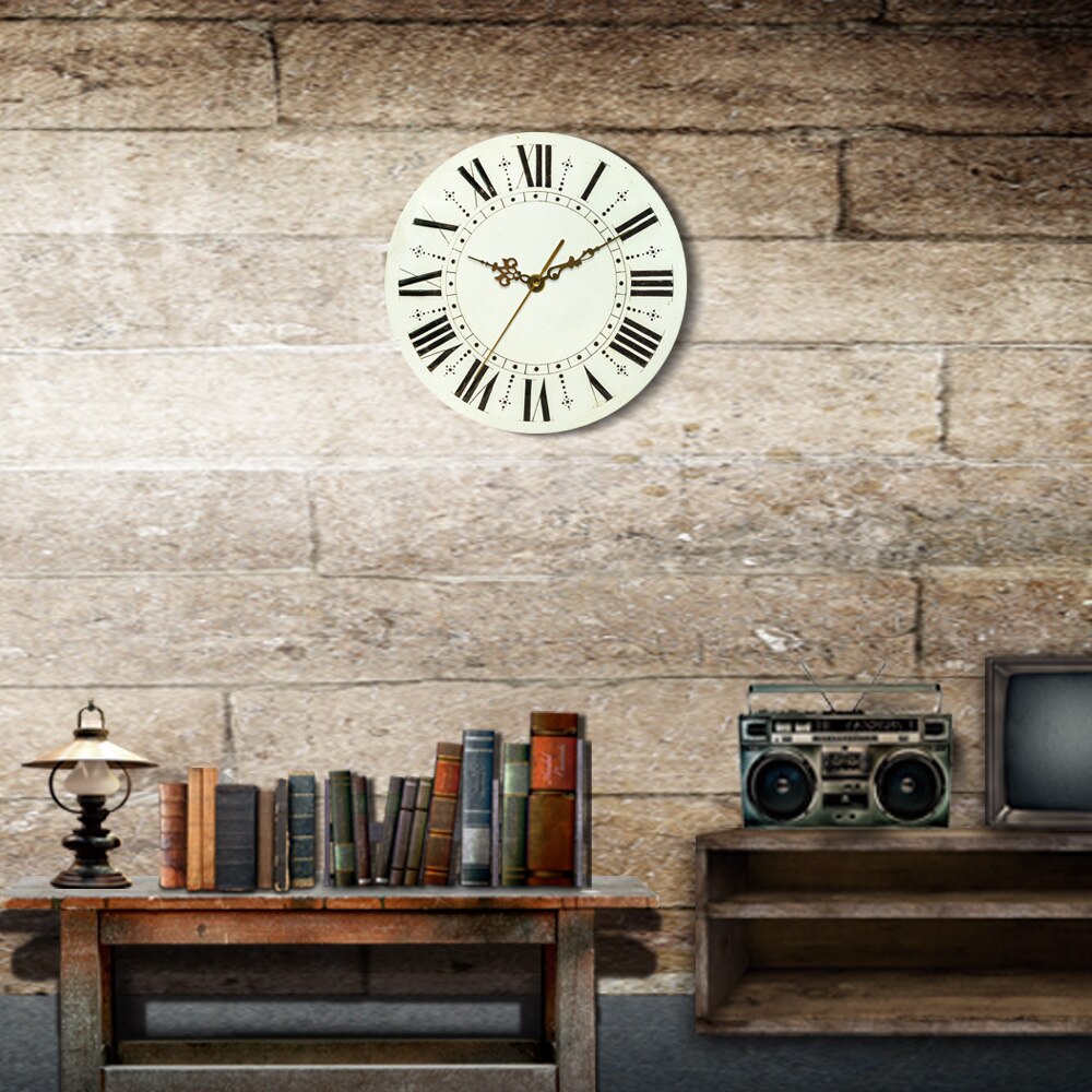 Retro Rustic Round Roman Numerals Wall Clock Vinta... – Grandado