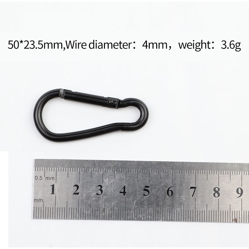 10 Pcs Practical Carabiner Black D Shaped Aluminum... – Grandado