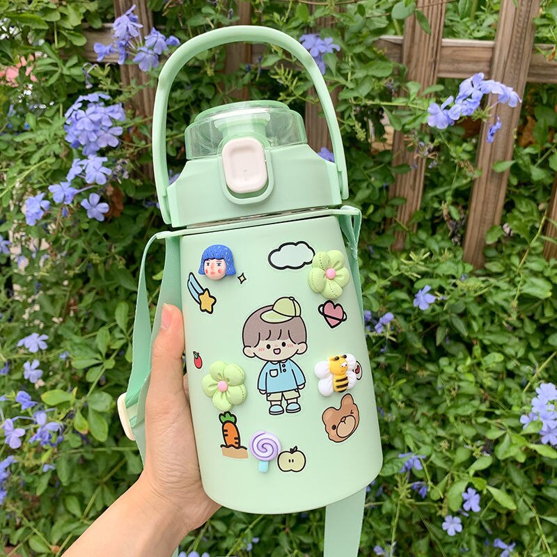 Large-capacity Water Bottle with Straw Vacuum Flas... – Grandado