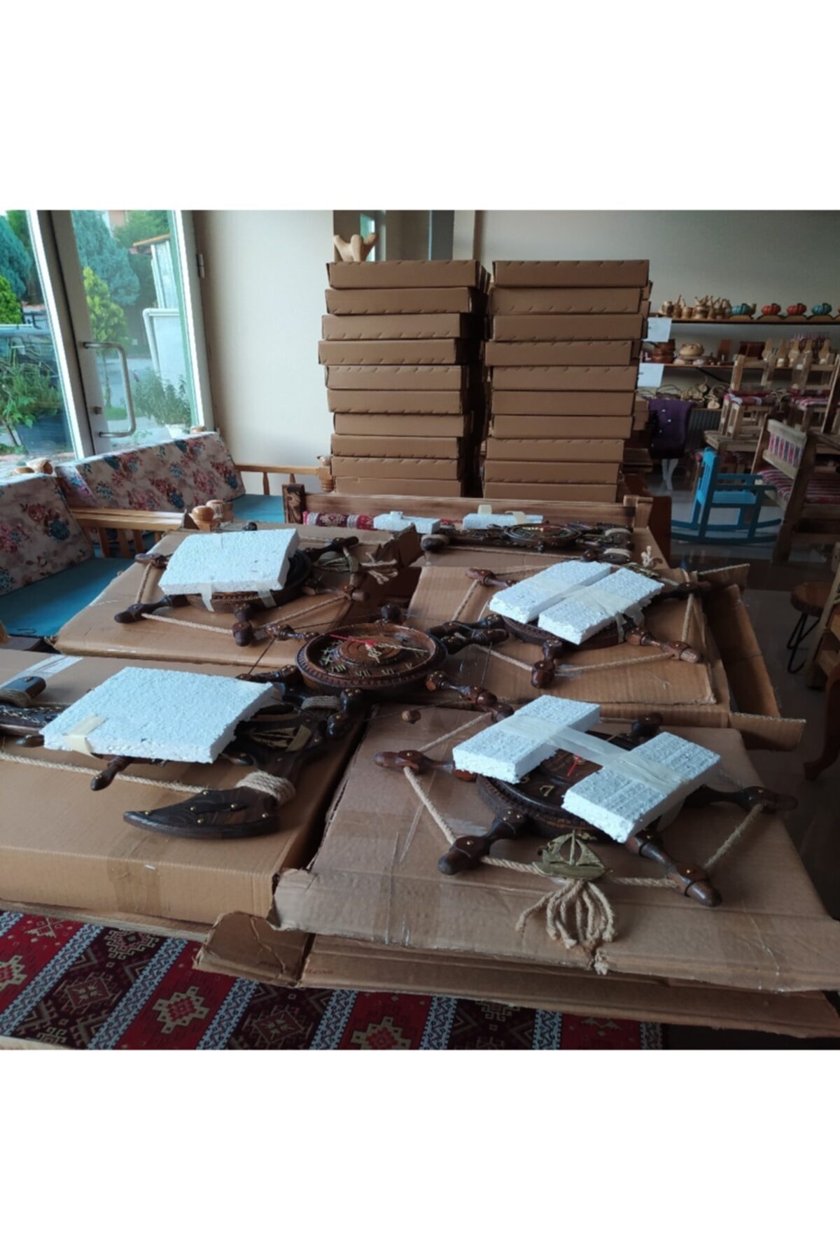 Wooden Wall Clock Hand Labor Pine wood Anchor Patt... – Grandado