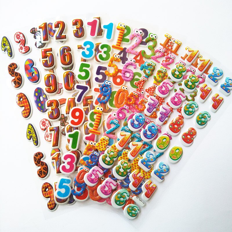 6 sheets/lot Cute Cartoon Numbers Alphabet letter ... – Grandado