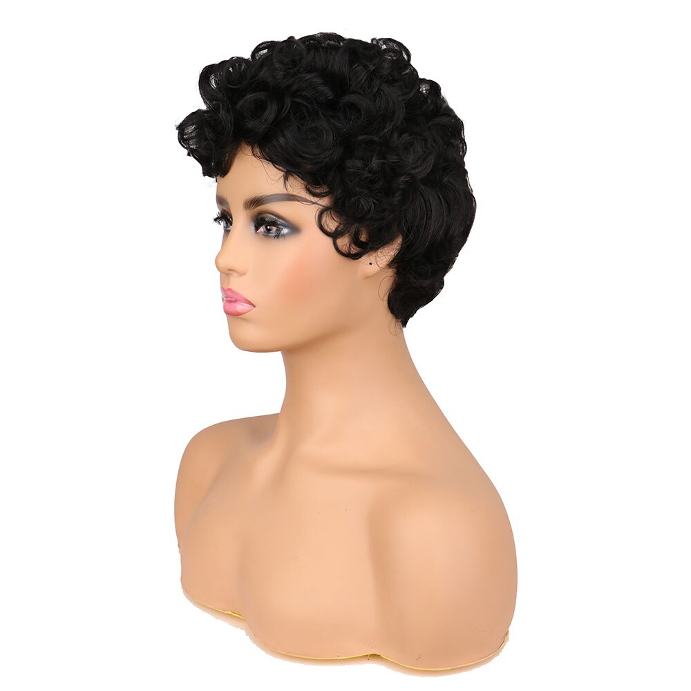 WHIMSICAL W Short Kinky Curly Wig Bob Pixie Cut Sy... – Grandado