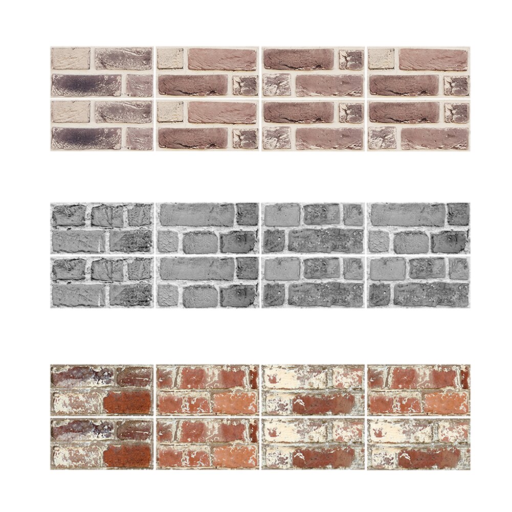 9 stk 20 x 10cm 3d mursten imiteret vandtæt flise ... – Grandado