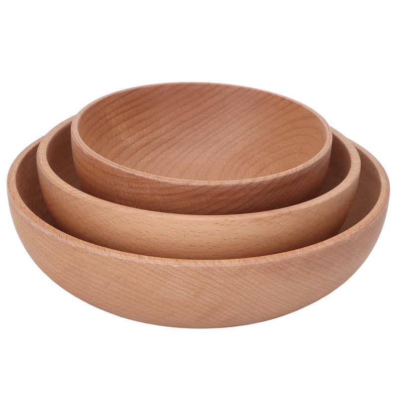 Round Wooden Bowl Ligneous Crafts Serving Bowl Env... – Grandado