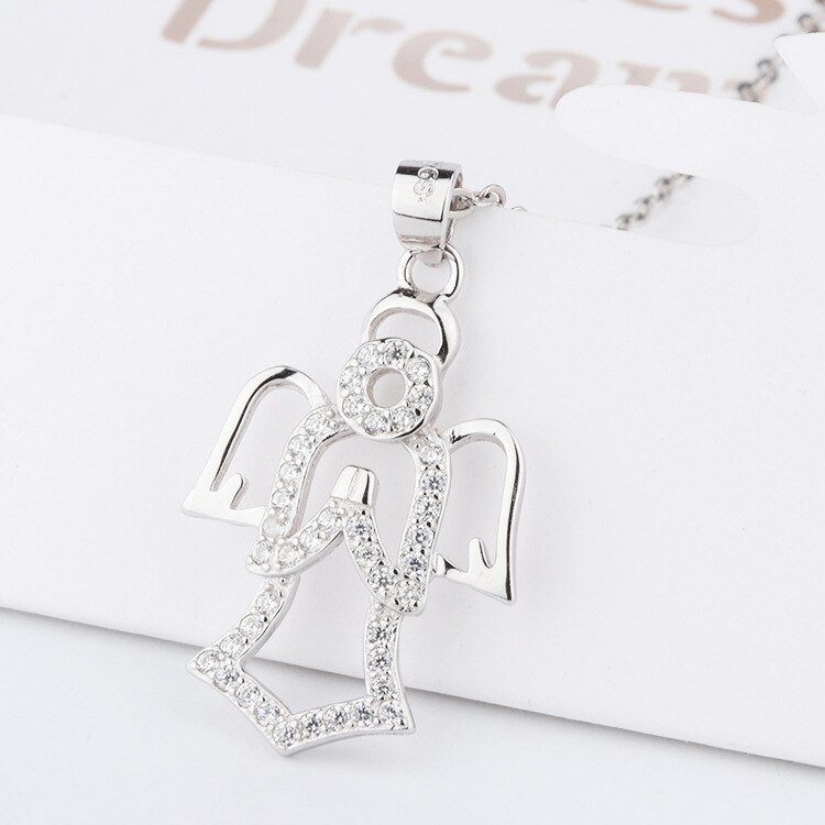 SODROV 925 Sterling Silver Angle Pendant Necklace ... – Vicedeal