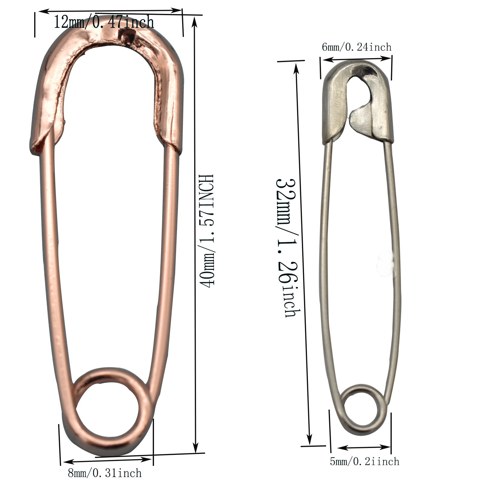 40mm Gold Safety Pins Bulk Metal Safety Pins Premi... – Vicedeal