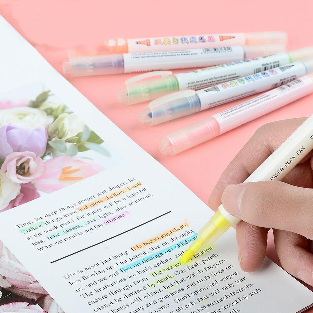 Dual Tip Highlighter Set 6pcs Gel Bible Highlighte... – Grandado