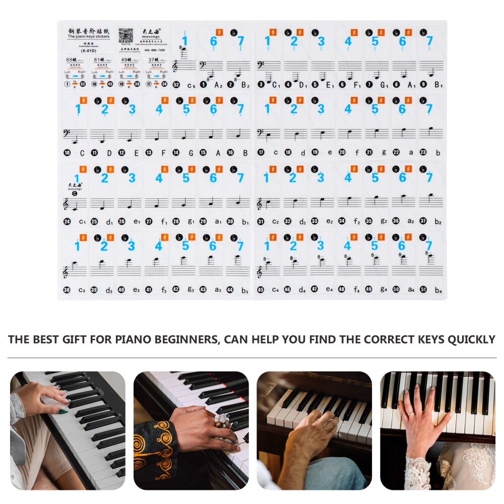 Large Bolds Staff and Letter Piano Sticker Transpa... – Vicedeal