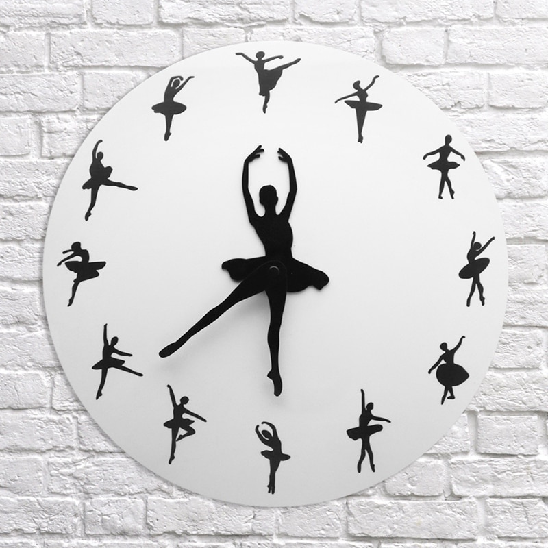 EASY-Ballet Time Wall Clock Ballerina Dancer Balle... – Grandado