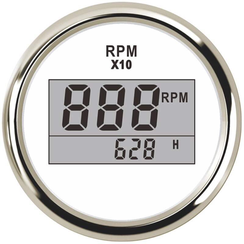 Meter RPM Gauge Indicator silver rim back face fit... – Grandado