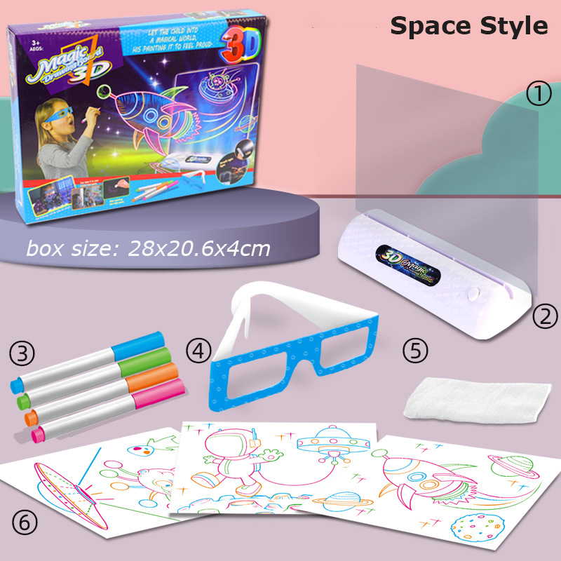3D Glasses Fluorescent Drawing Board Magic Luminou... – Vicedeal