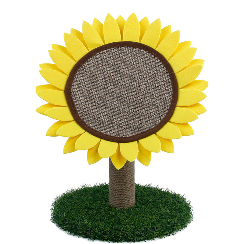 Unique Sunflower Cat Tree Sisal Scratching Post Cu... – Grandado