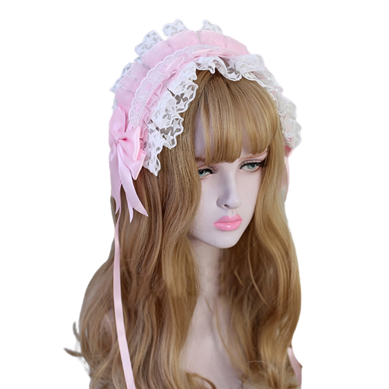 Anime Comic Ruffle Headband Lace Ribbon Bow Hair b... – Grandado