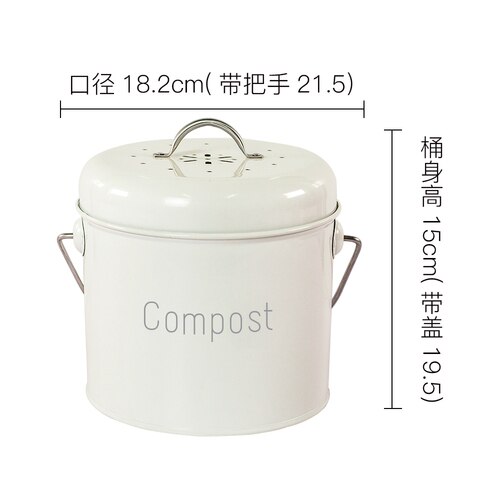 Nordic Style Home Compost Bin 3L Stainless Steel K... – Grandado