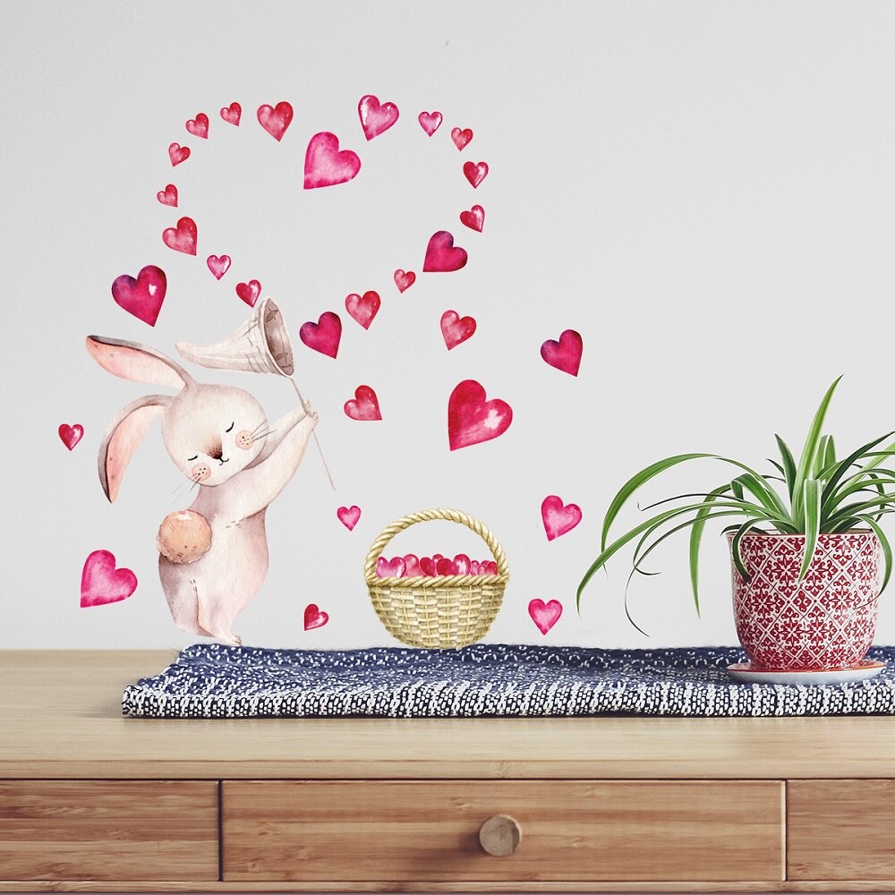 Cartoon Roze Konijn Lichtgevende Stickers Fluoresc... – Vicedeal