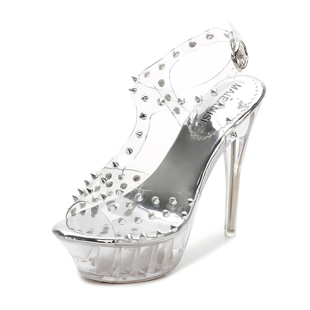 LEOPARD LAND Transparent Crystal Rivets Waterproof... – Grandado