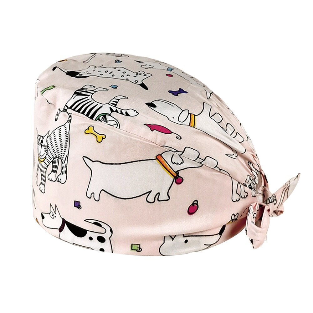 Cartoon Print Unisex Ademend Verpleging Scrub Cap ... – Grandado