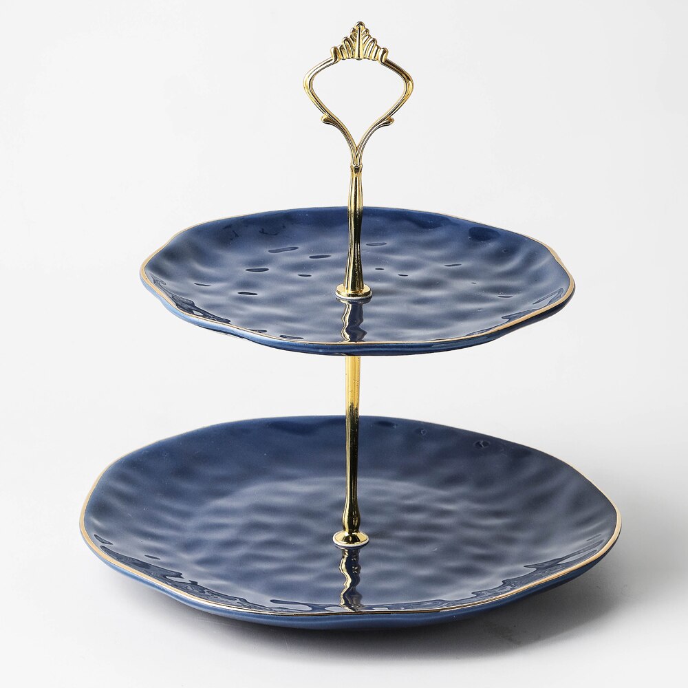 MUZITY Ceramic Cake Stand 2 Tier Dessert Plate Hom... – Grandado