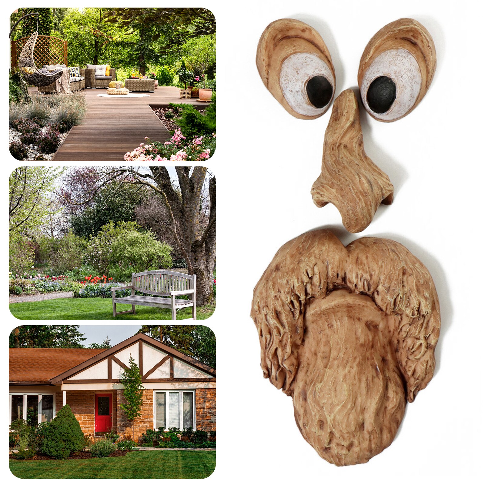 Old Man Tree Face Decoration Bark Facial Features ... – Grandado