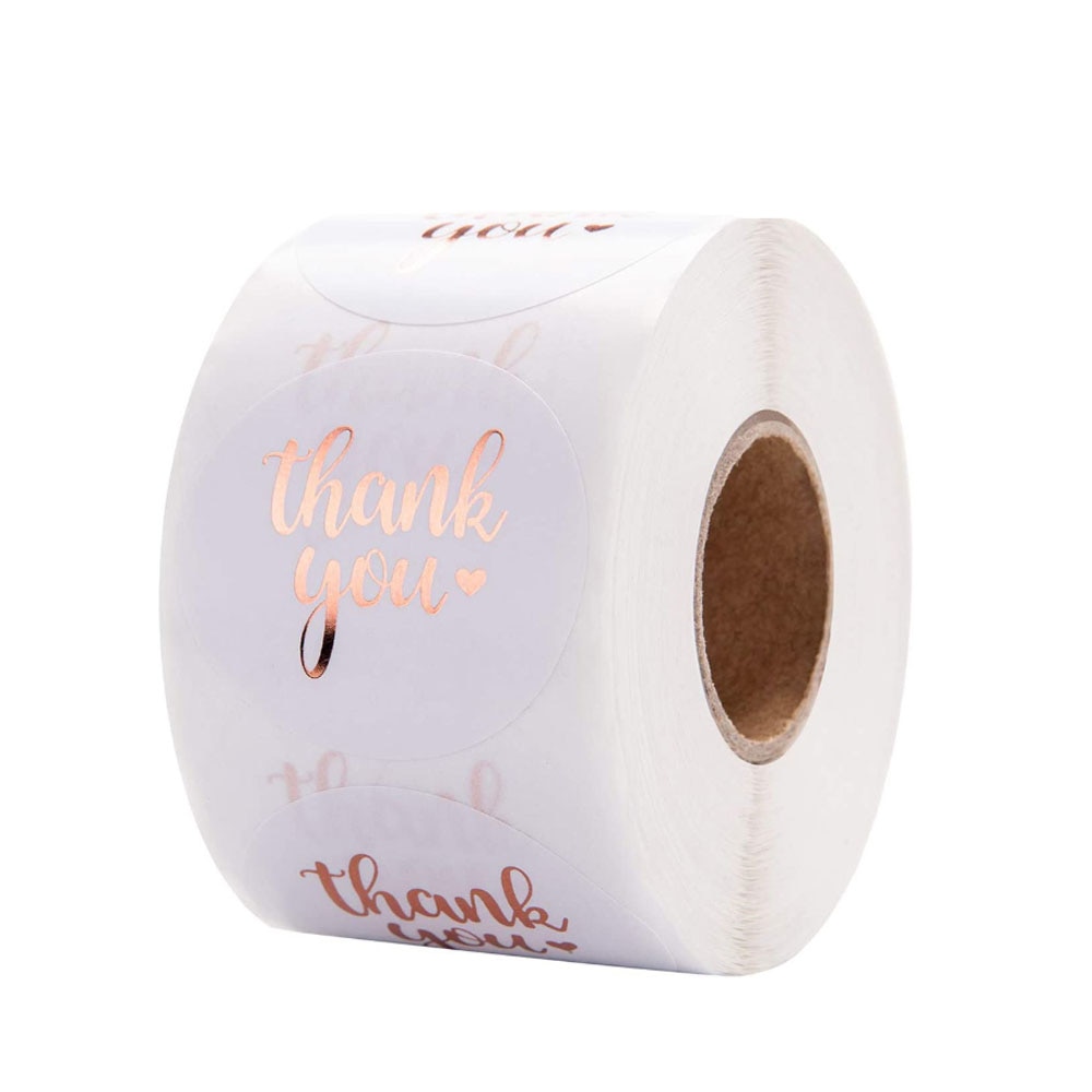 38Mm Big Size White Dank U Stickers Rose Goud Foli... – Grandado
