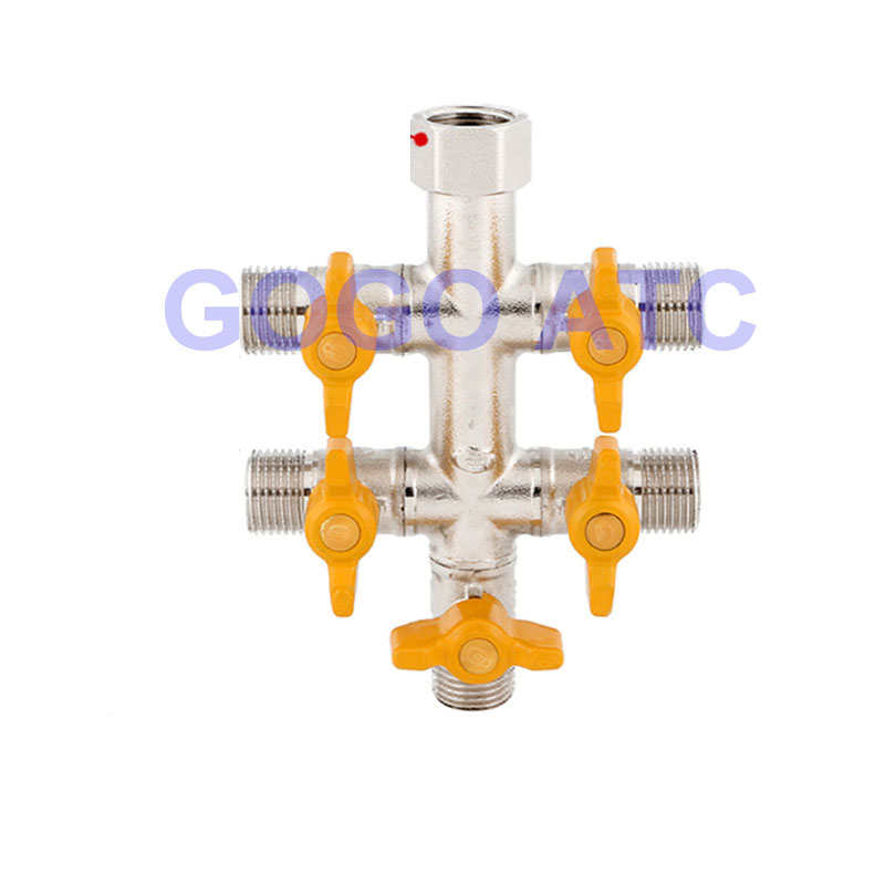 1 Eingang DN15 Messingventil 3-Wege-Kugelhahn 4-We... – Grandado