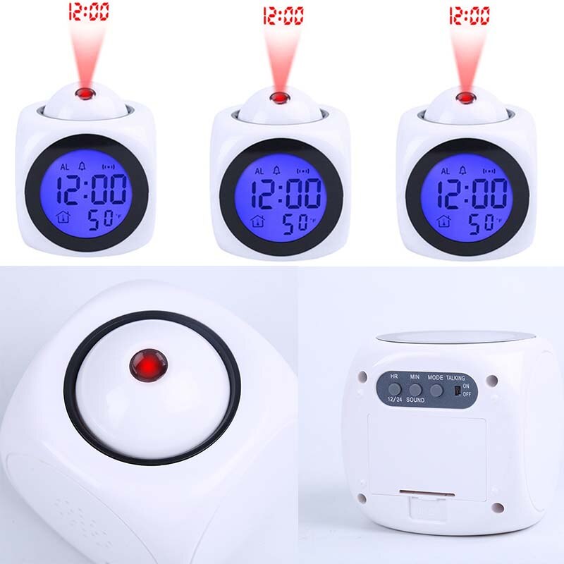 1PC Digital Alarm Clock Talking Voice Prompt Proje... – Grandado