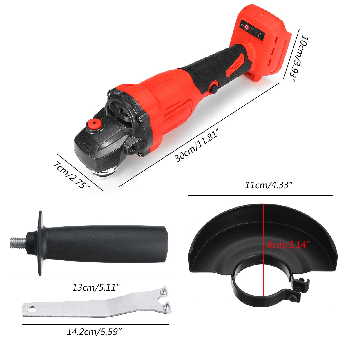 800W 100mm 10,000 rpm Brushless Cordless Angle Gri... – Vicedeal