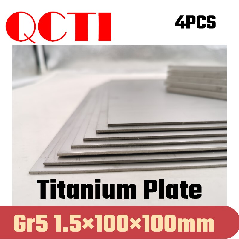 4pcs Gr5 Titanium Alloy Plate Ti Sheet 1.5*100*100... – Grandado