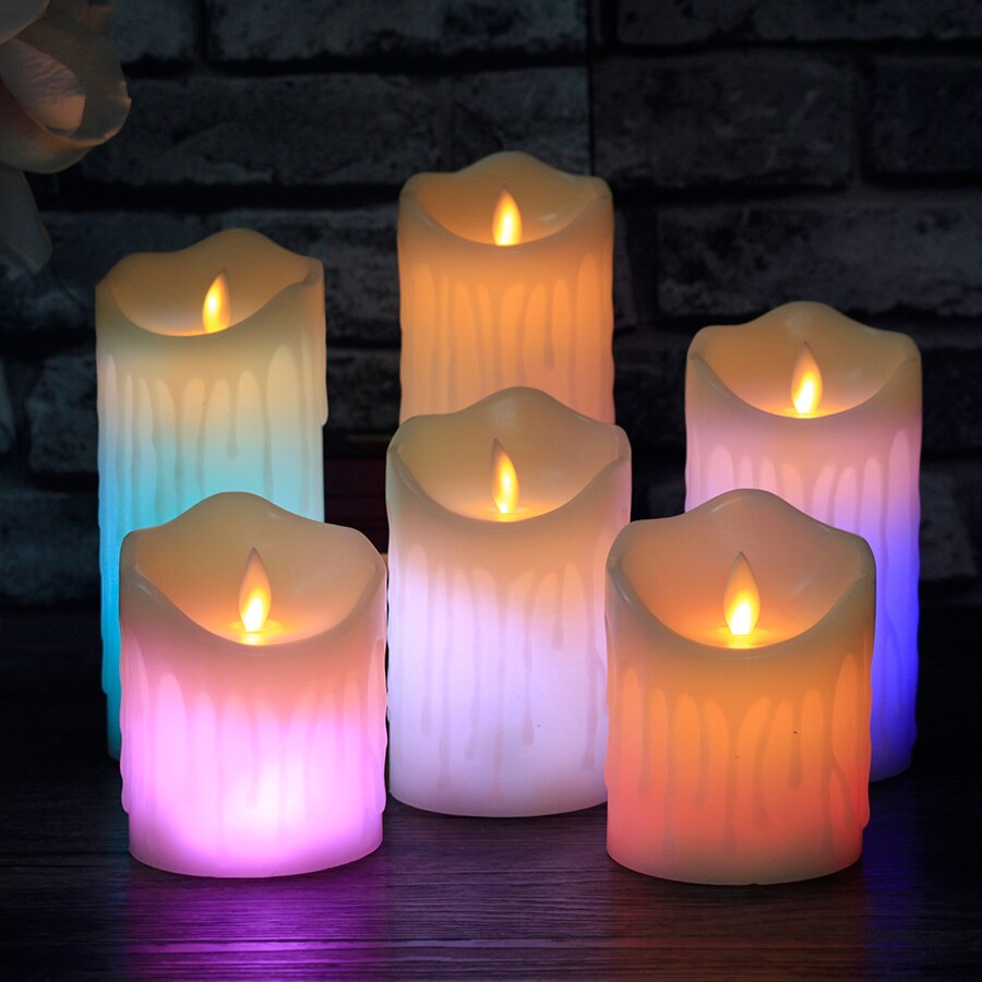 Remote Control Color Change LED Wax Candles Flamel... – Grandado
