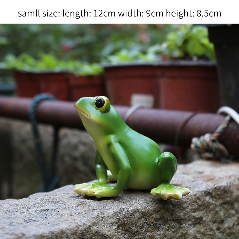 Garden Frog Statue Resin Cute Animal Frog Sculptur... – Grandado