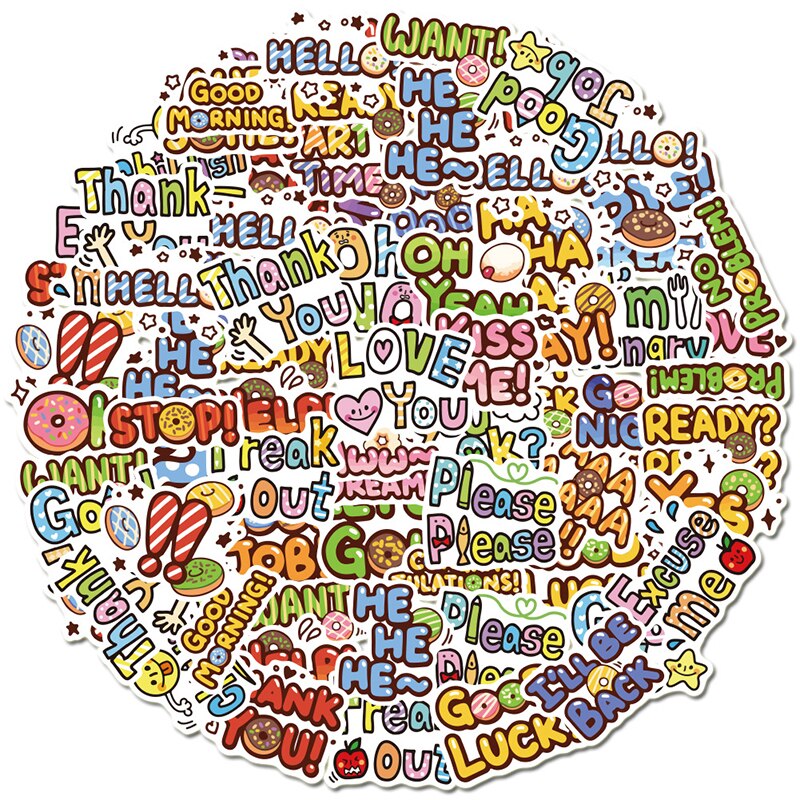 50Pcs Colorful Inspirational Lettering Quote Stick... – Grandado