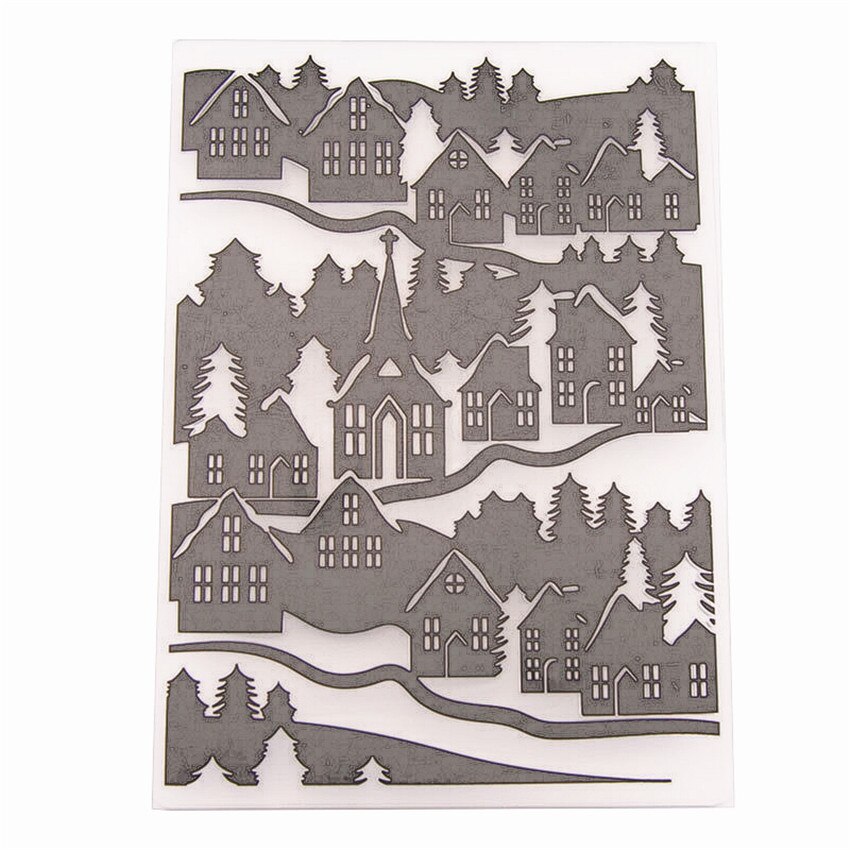 10.5x14.8cm village Embossing folders Plastic bump... – Grandado
