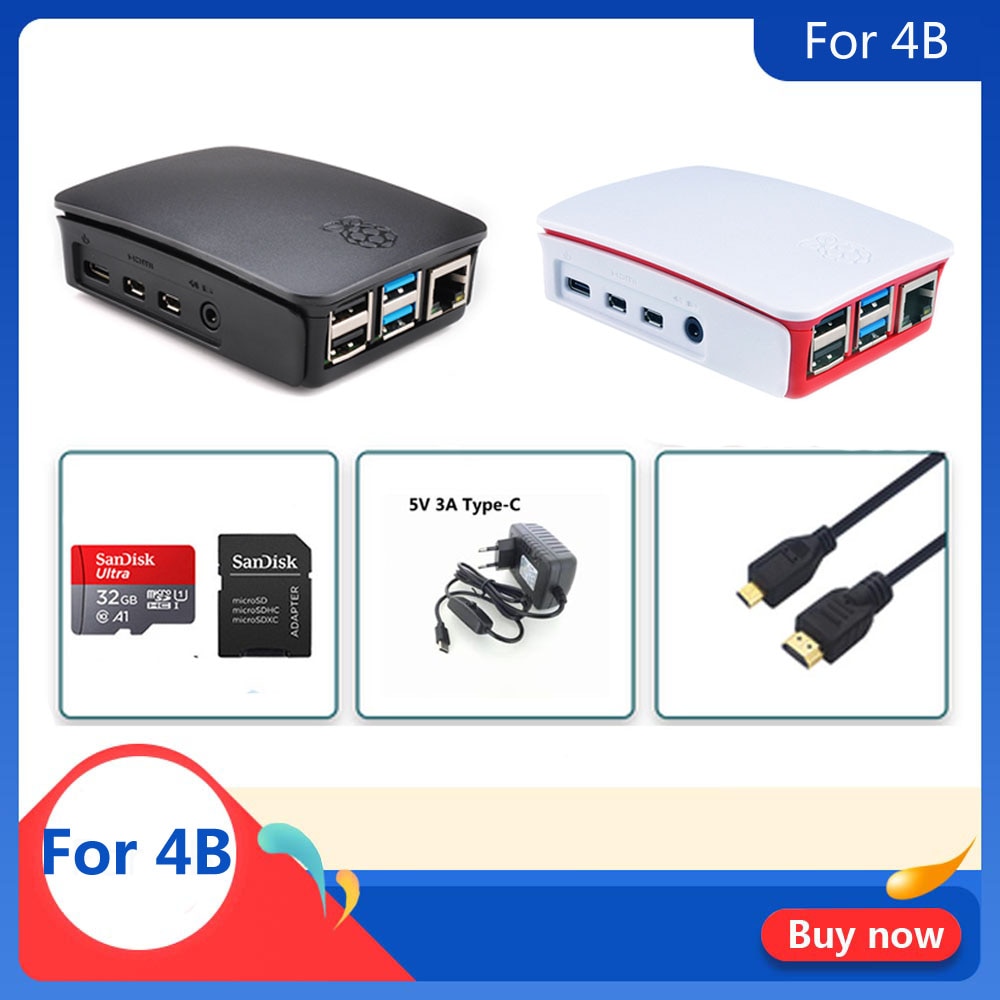 Carcasa oficial Raspberry PI 4, modelo B con tarje... – Vicedeal