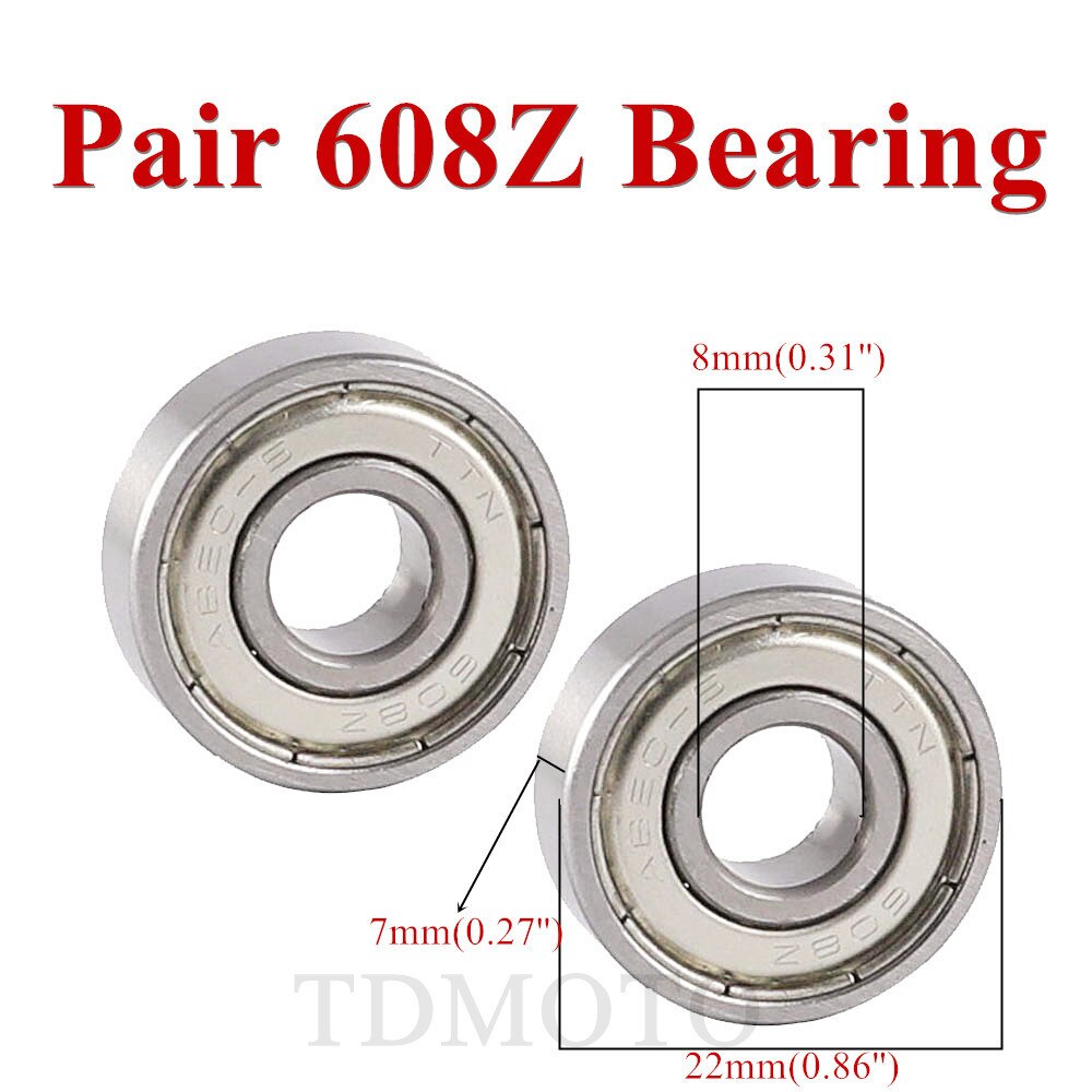 2Pcs 608Z Miniatuur Lager Metalen Schilden Kogella... – Vicedeal